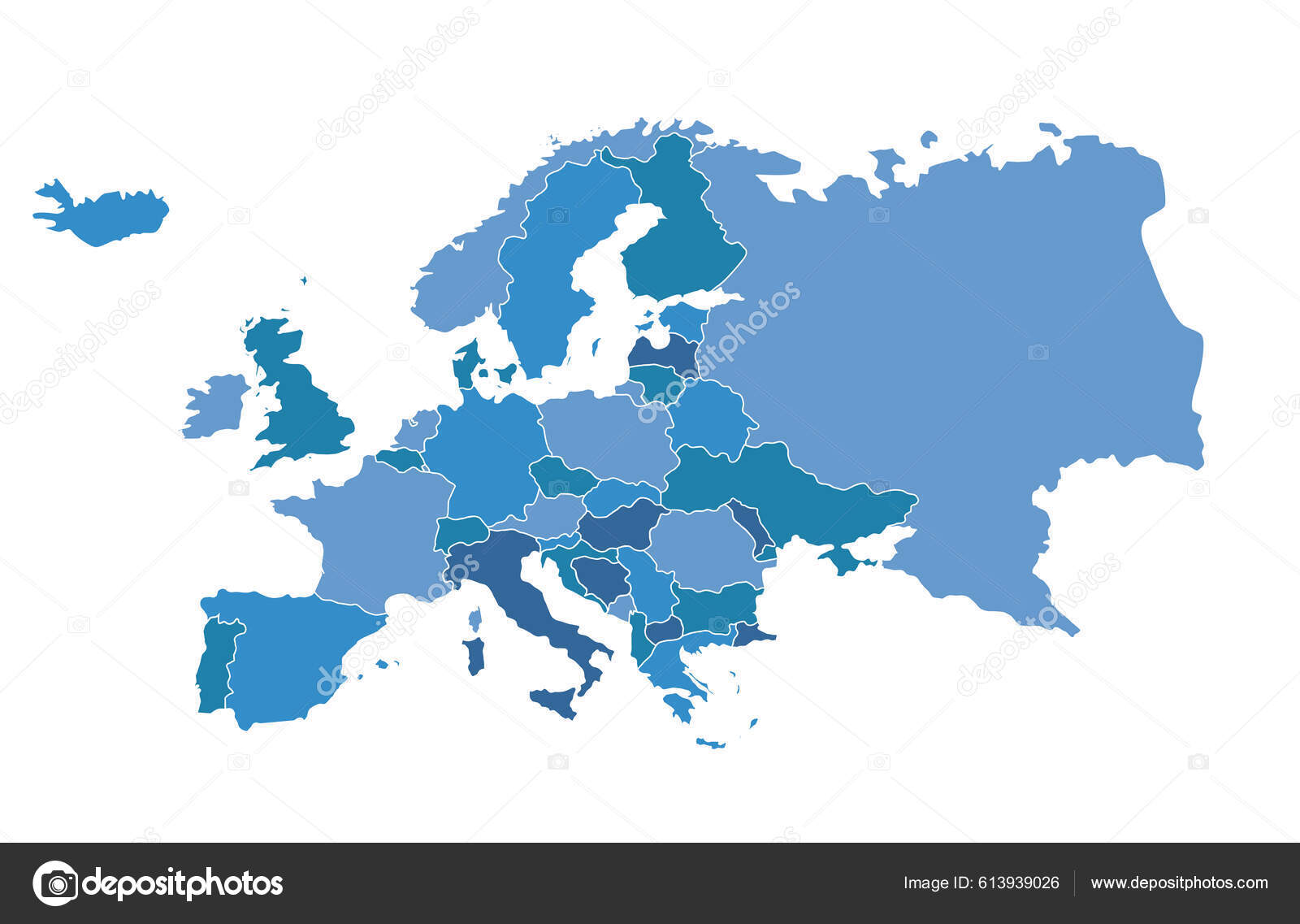 Europe Map Vector Isolated Stock Vector by ©MaxFX 613939026
