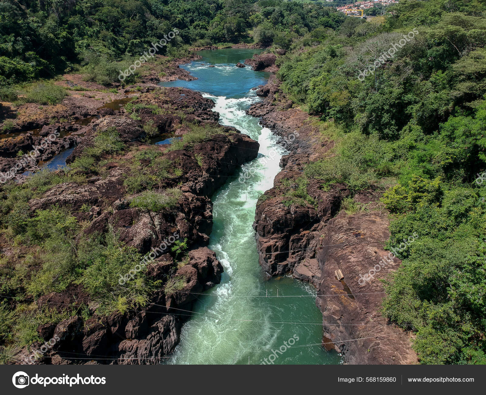 Aerial View Rapids Paranapanema River Called Garganta Diabo City Piraju ...