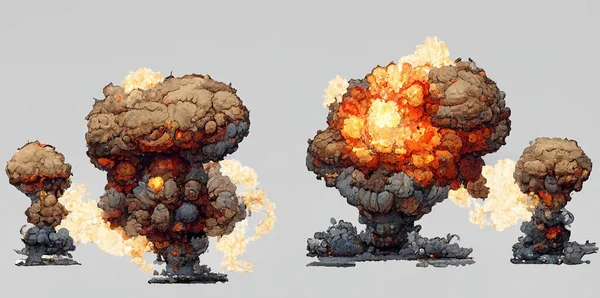 A nuclear bomb explosion. Bomb explosion in war. High quality ...