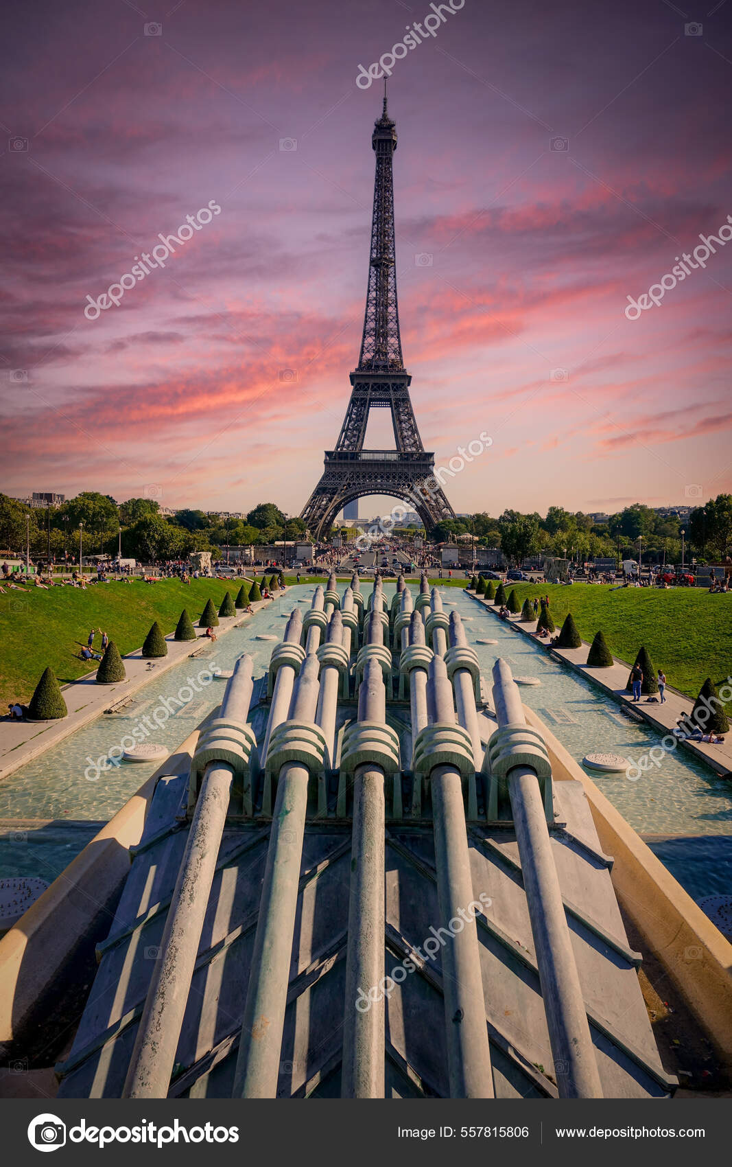 Typical landmark and symbol for Paris - the famous Eiffel Tower Stock ...