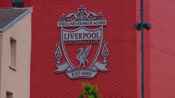 Liverpool Logo Wall Anfield Stadium Liverpool United Kingdom August ...