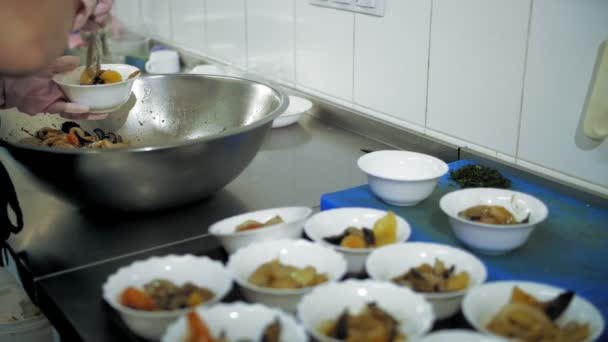 Cooking. buffet restaurant kitchen. canteen. Close-up. cooking food in ...