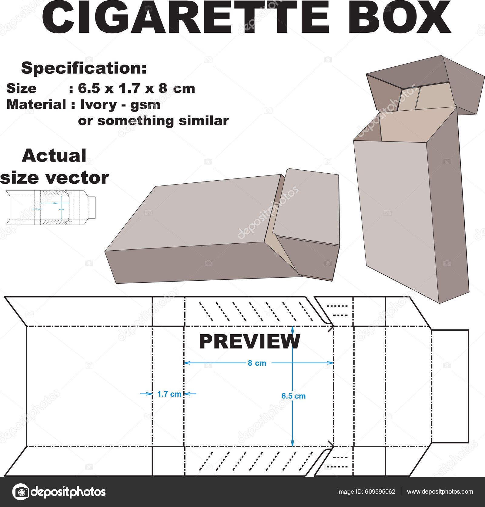 Kotak Rokok Yang Biasa Dipasarkan Ukuran Juga Sangat Umum Atau Vektor ...