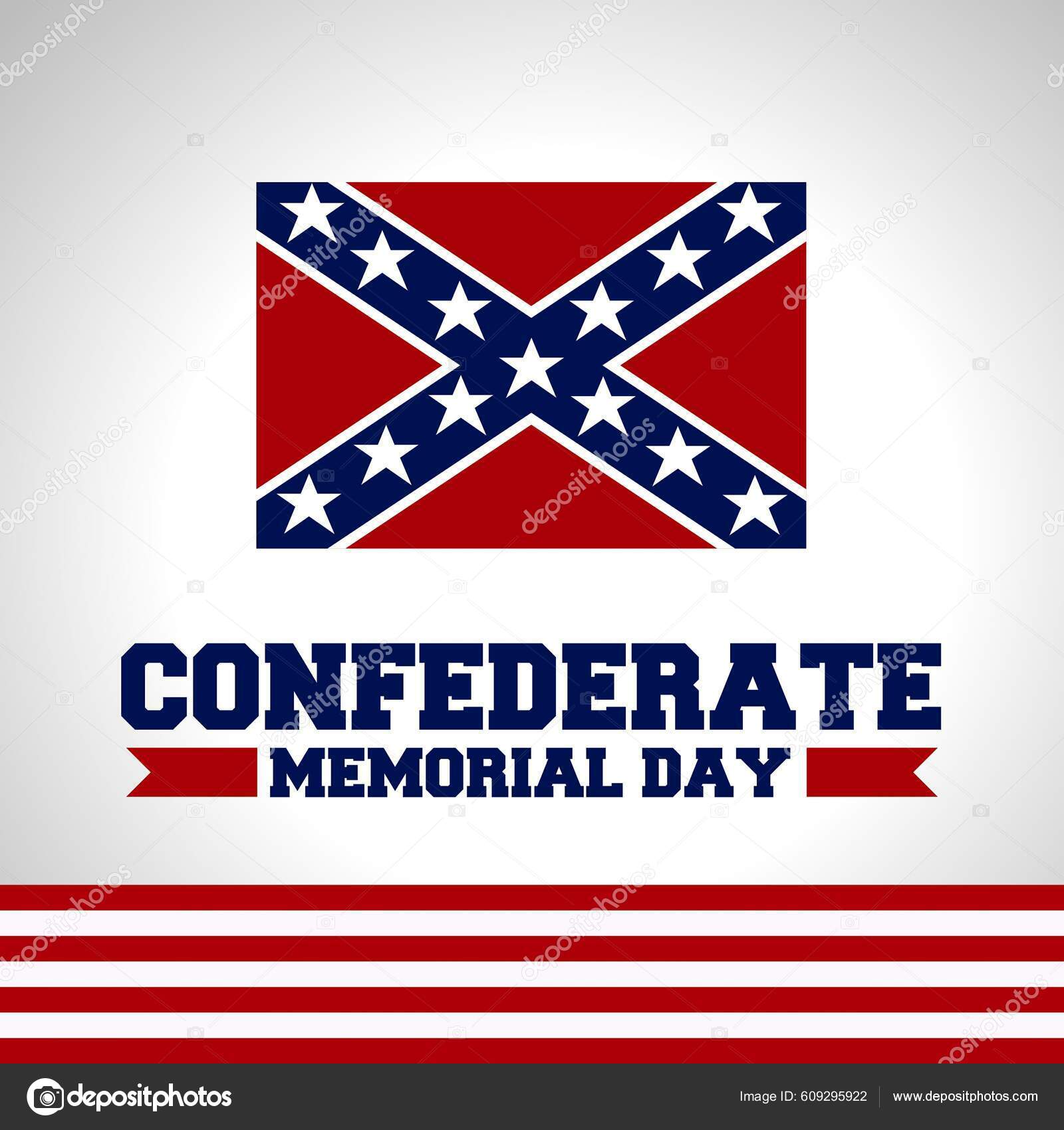 Cartel Temático Del Día Conmemorativo Confederado Ilustración Vectorial ...