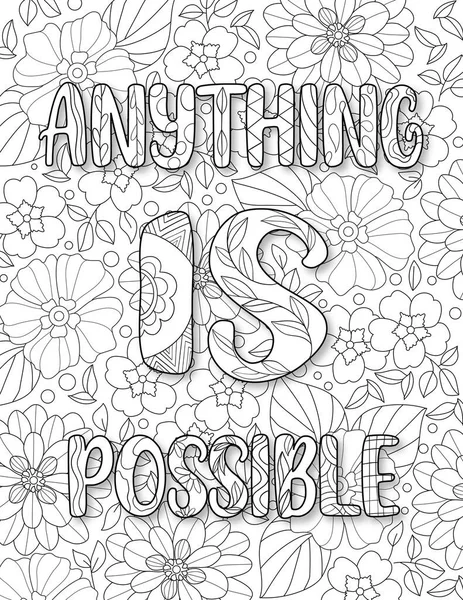 hand drawn doodle lettering-drawing-coloring book. vector illustration ...