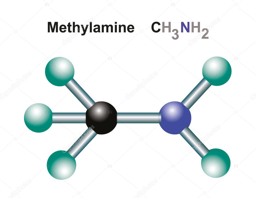 Molécula de metilamina es simple fórmula química estructural amina ...