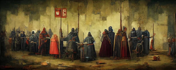 Pintura medieval durante la época del feudalismo. Figuras religiosas y ...