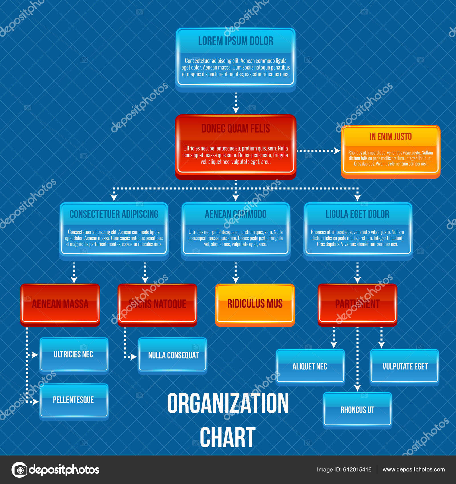 Grafik Organisasi Konsep Kerja Bisnis Hirarki Struktur Flowchart Vector ...