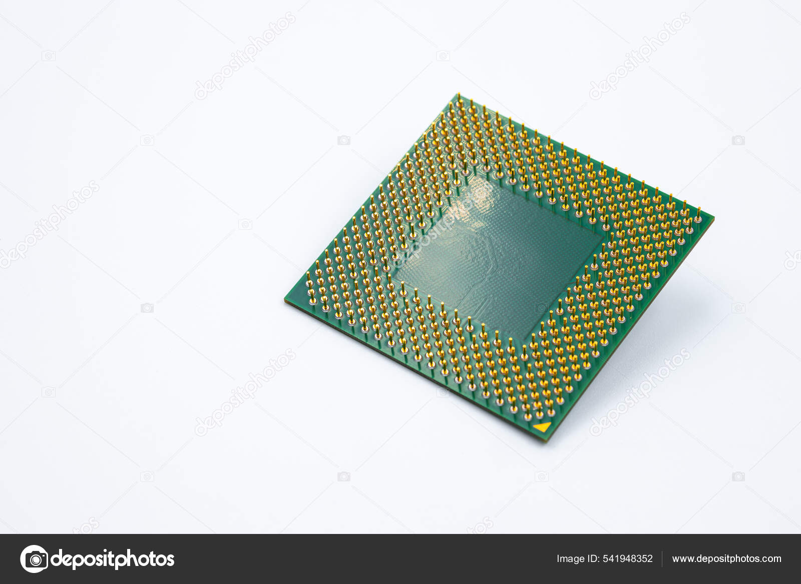 Back Side Personal Computer Cpu Processor Chip Isolated White ...