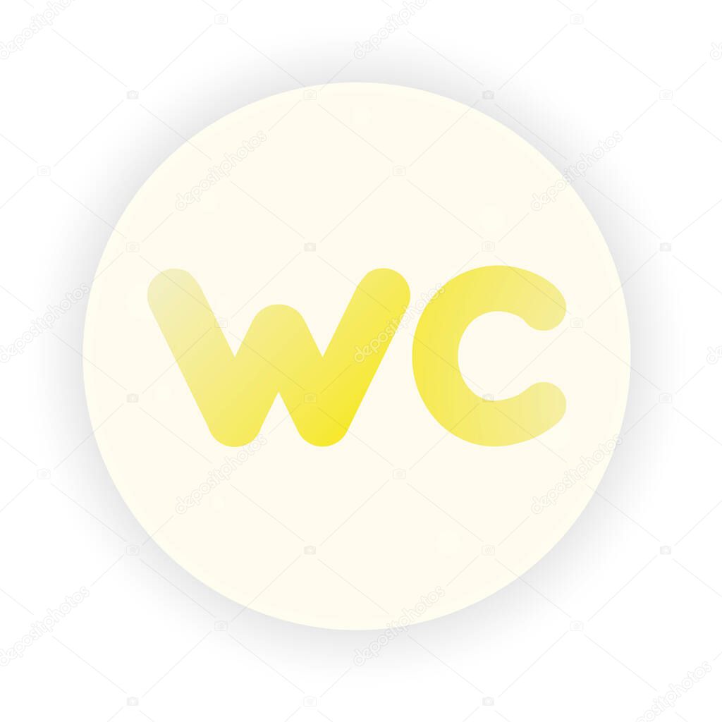 Toilet Icon Labeled Abbreviation Gradient Volumetric Style Vector de ...