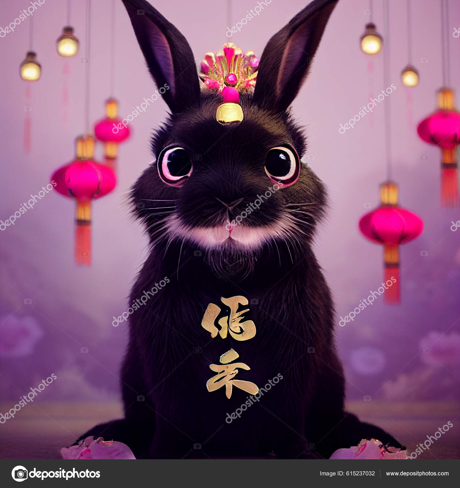 Black Chinese Tradittional Rabbit New Year Symbol 2023 High Quality ...
