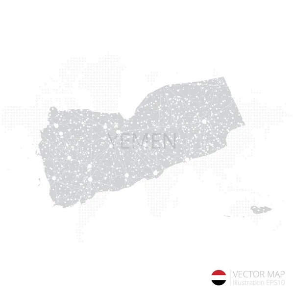 Yemen mapa gris aislado sobre fondo blanco con l neas de malla ...