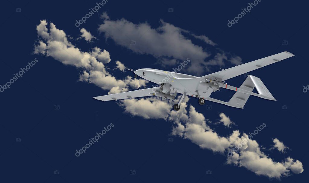 Bayraktar TB2Vehículo aéreo no tripulado deslizándose a través de las ... Bayraktar TB2Vehículo aéreo no tripulado deslizándose a través de las ...