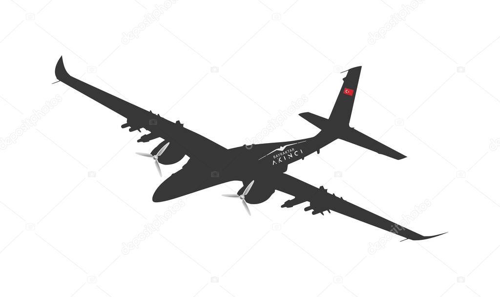 Vehículo aéreo no tripulado Bayraktar Akinci Vector de silueta TIHA ... Vehículo aéreo no tripulado Bayraktar Akinci Vector de silueta TIHA ...