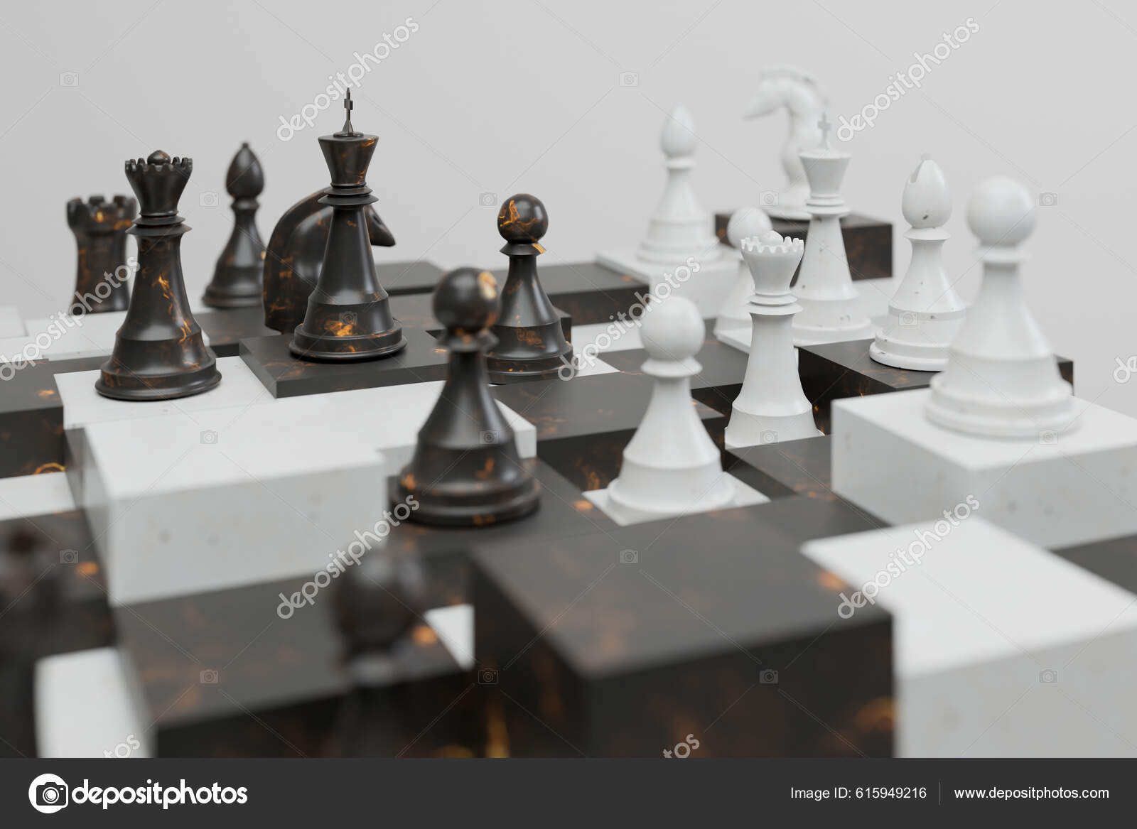 Profundidad Superficial Campo Mármol Juego Mesa Ajedrez Para Las Ideas ...