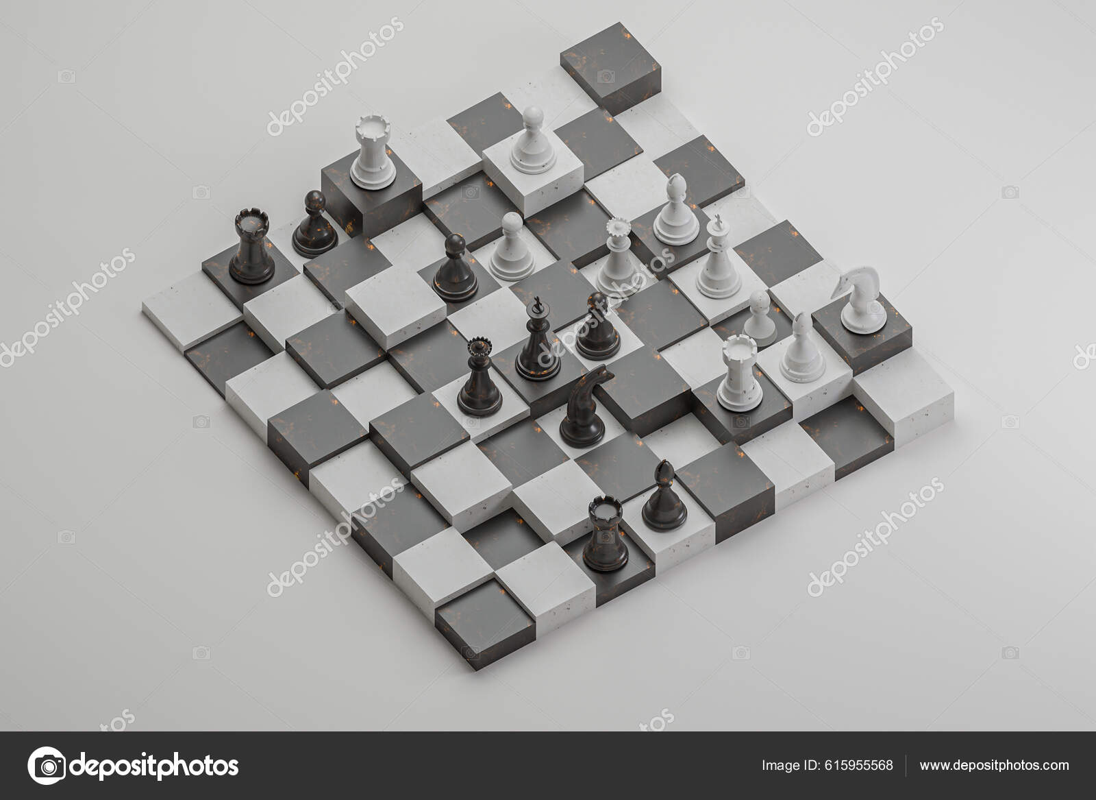 Vista Superior Juego Tablero Ajedrez Mármol Para Las Ideas Competencia ...