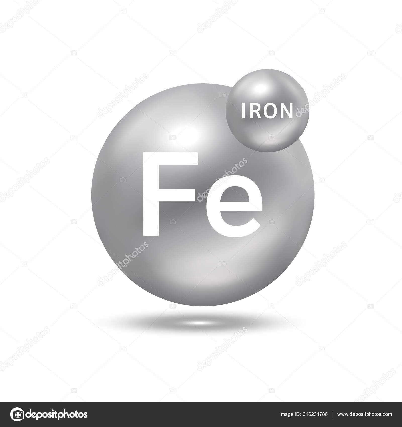 Iron Molecule Models Silver Ecology Biochemistry Concept Isolated ...