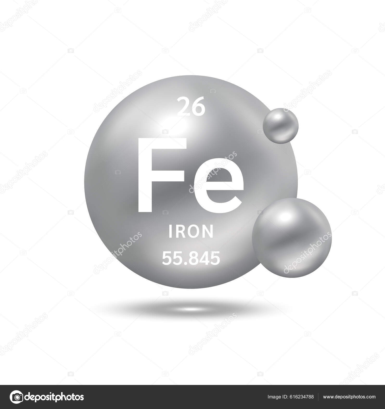 Molécula Ferro Modela Prata Fórmulas Químicas Elemento Científico ...