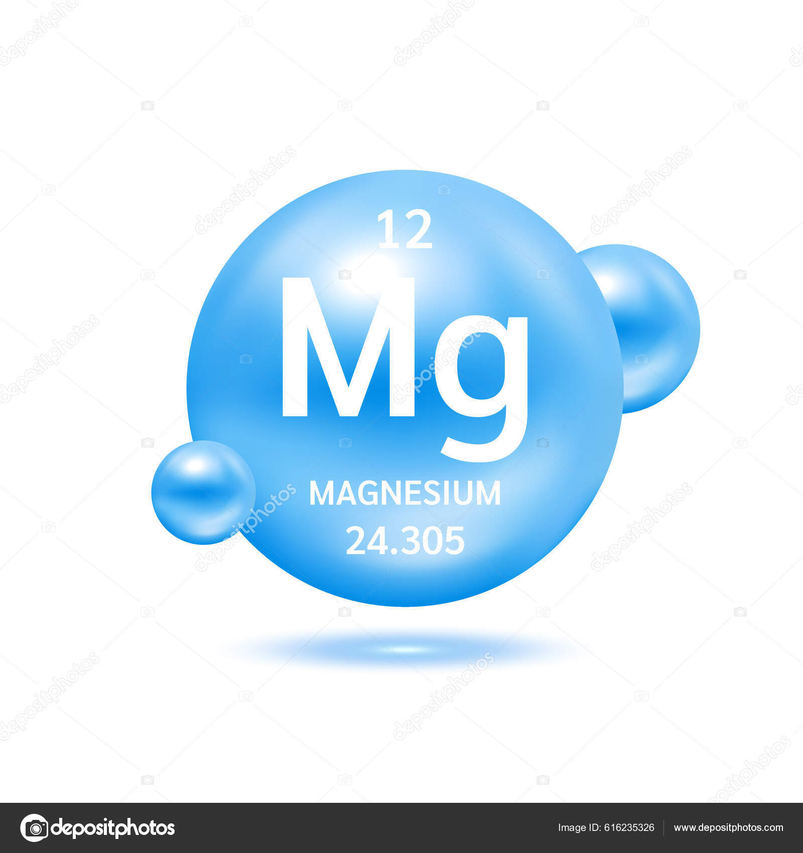 Molécula Magnesio Modela Elemento Científico Las Fórmulas Azules ...