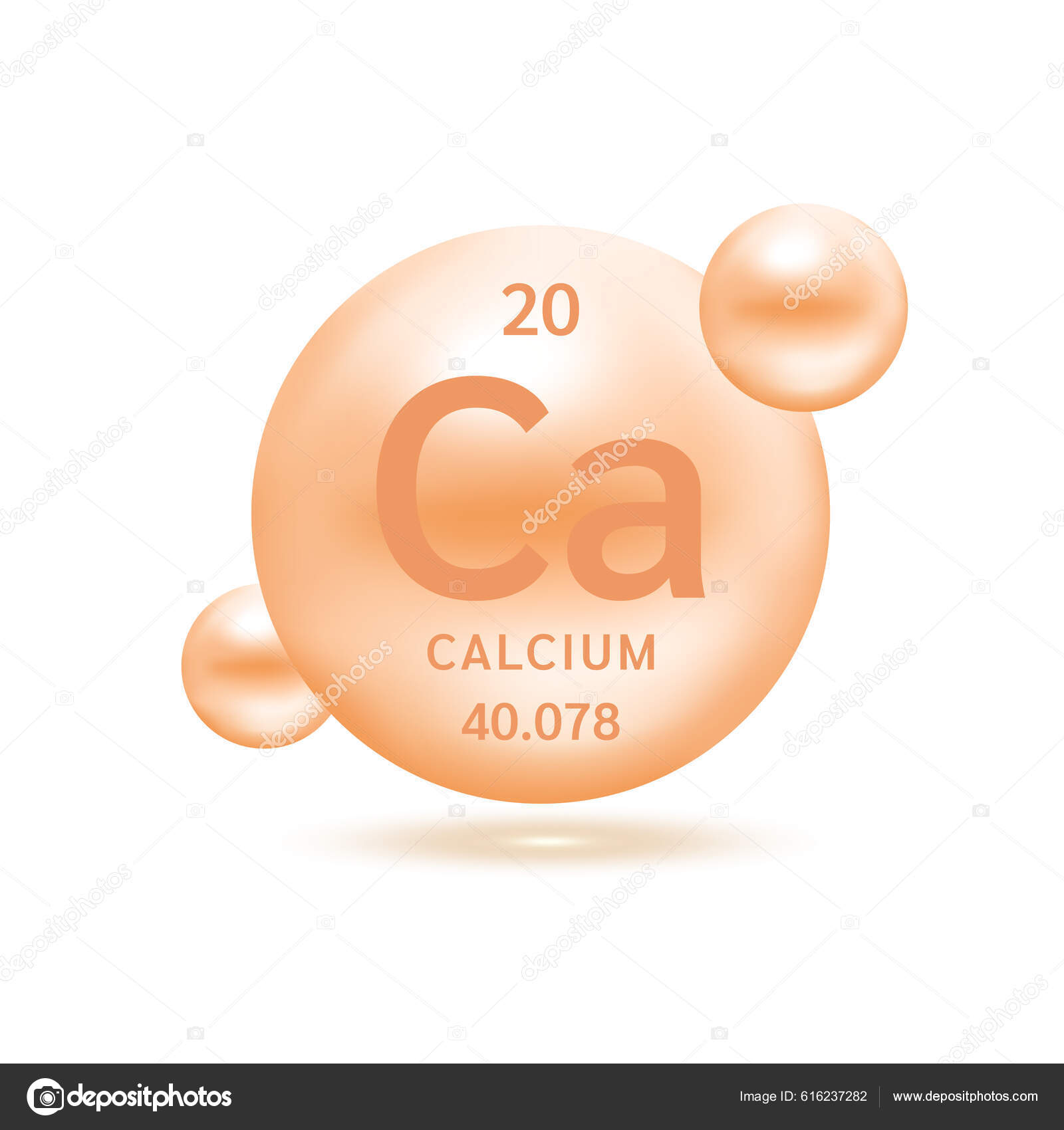 Calcium Molecule Models Cream Chemical Formulas Scientific Element ...
