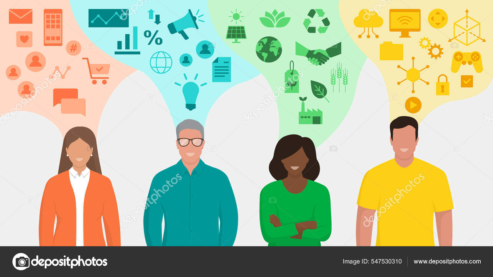 People Different Interests Skills Stock Vector by ©elenabs 547530310