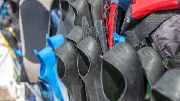 Full set of scuba diving equipment Fins, Regulator/Octopus, Depth Gauge ...