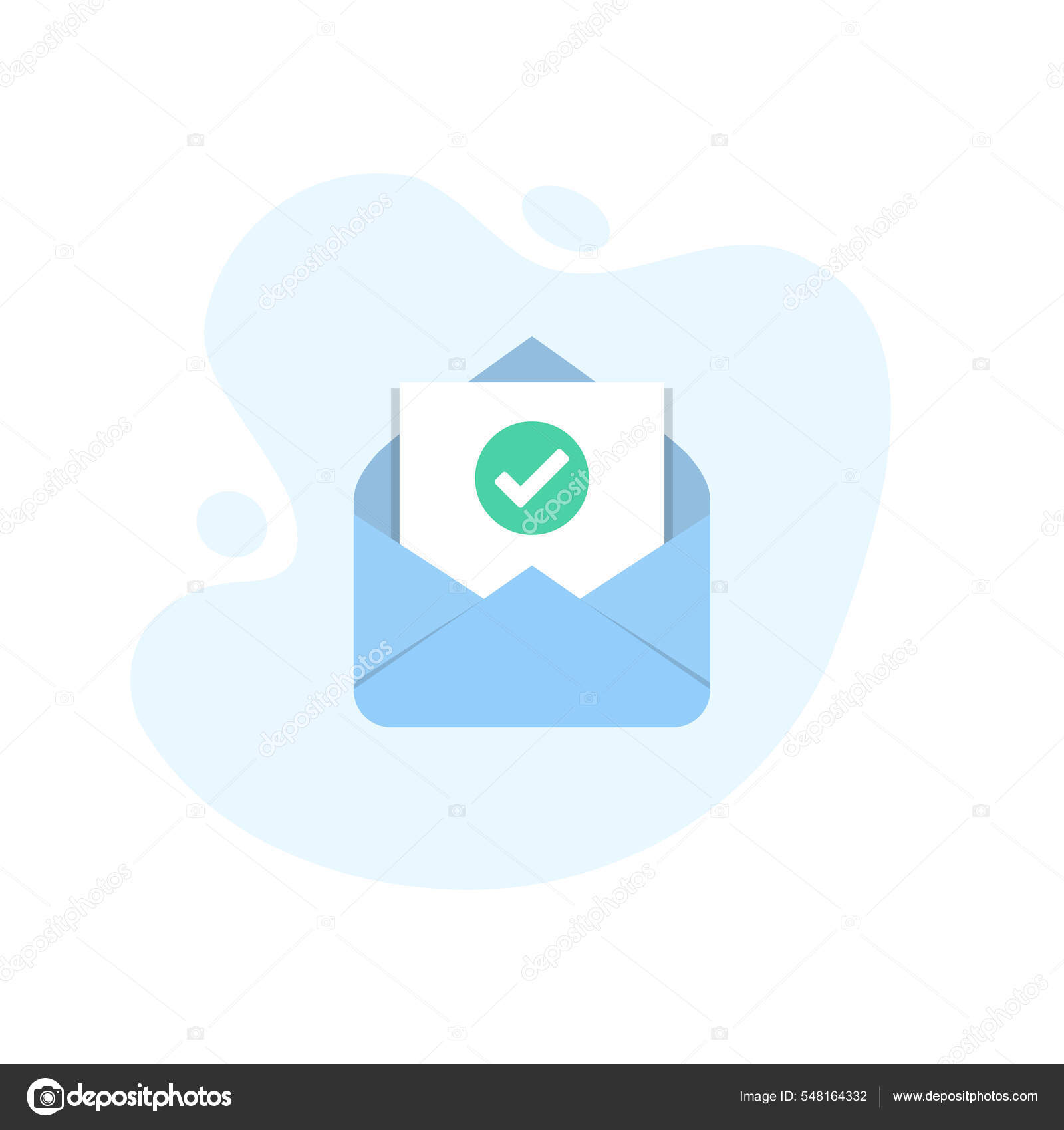 Open Envelope Check Document Icon Excellent Flat Design Vector ...