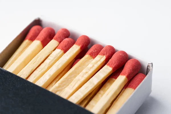 Burnt matches isolated on white. Box of matches. Different stages of ...