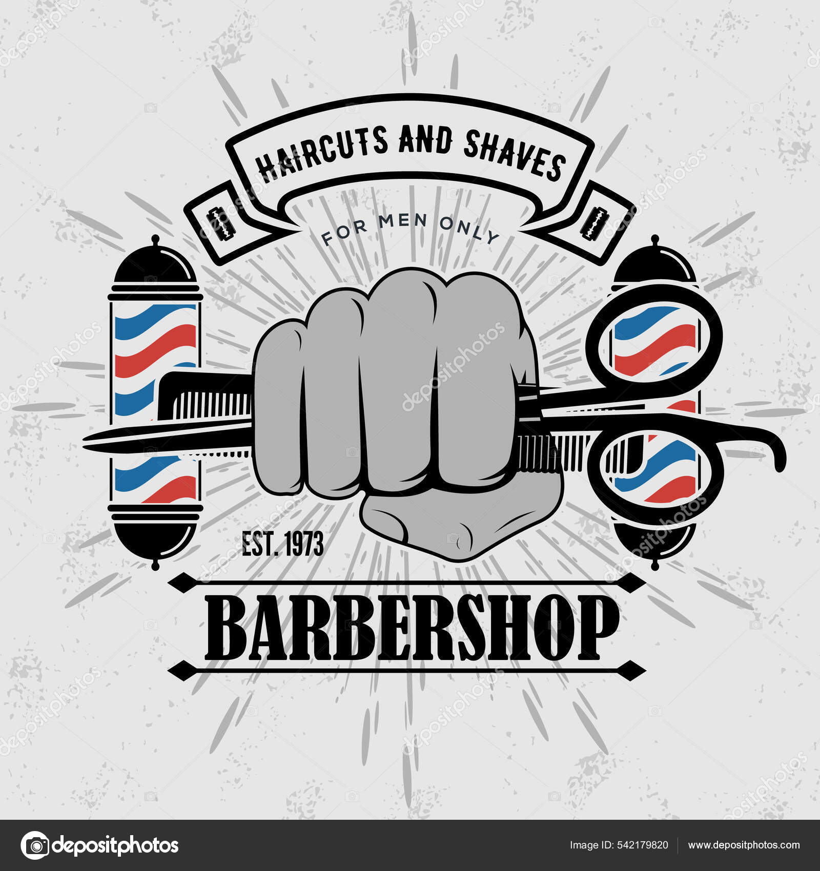 理发店标志设计理念与理发店杆子图库矢量图作者：© zfmbek 542179820