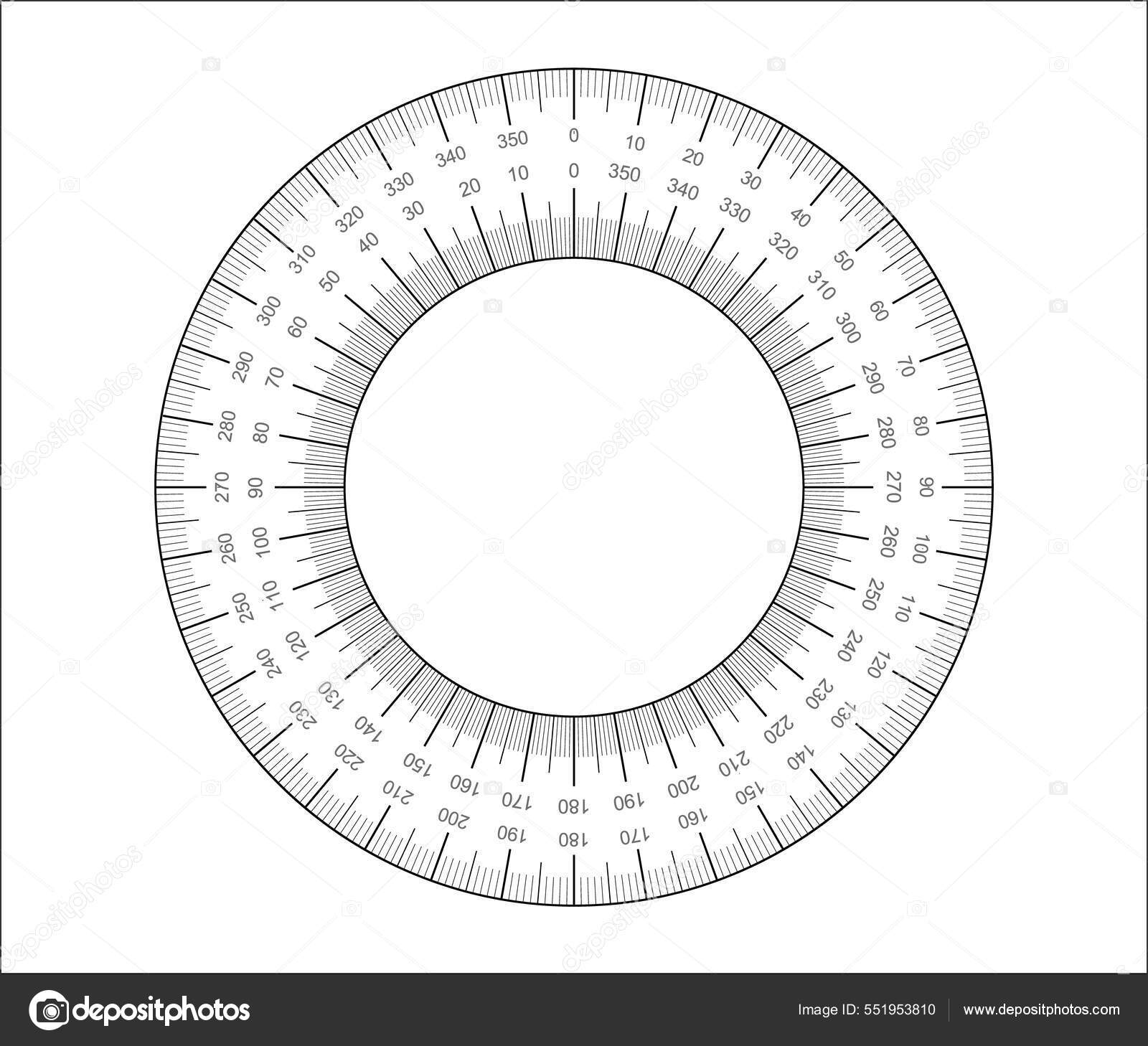 Measuring circle blank. Circular Protractor grid for measuring degrees ...