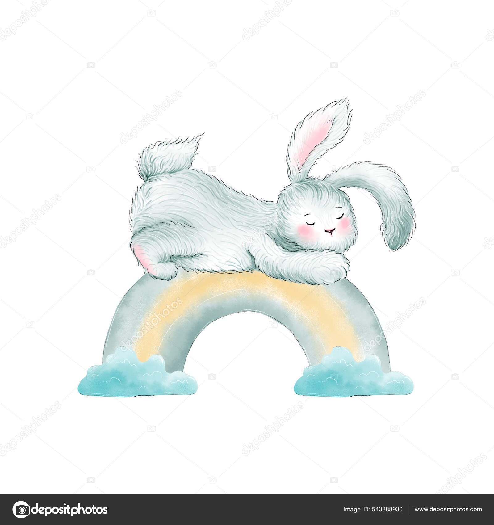 White Baby Bunny Sleeping