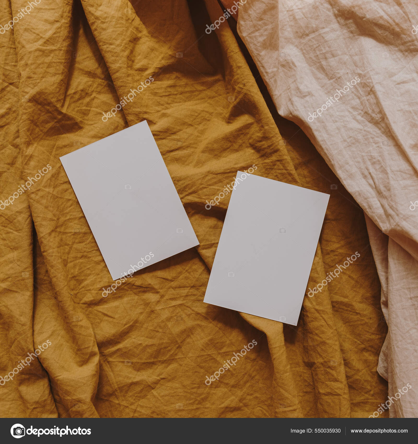 Blank Paper Invitation Cards Copy Space Neutral Pastel Elegant Ginger ...