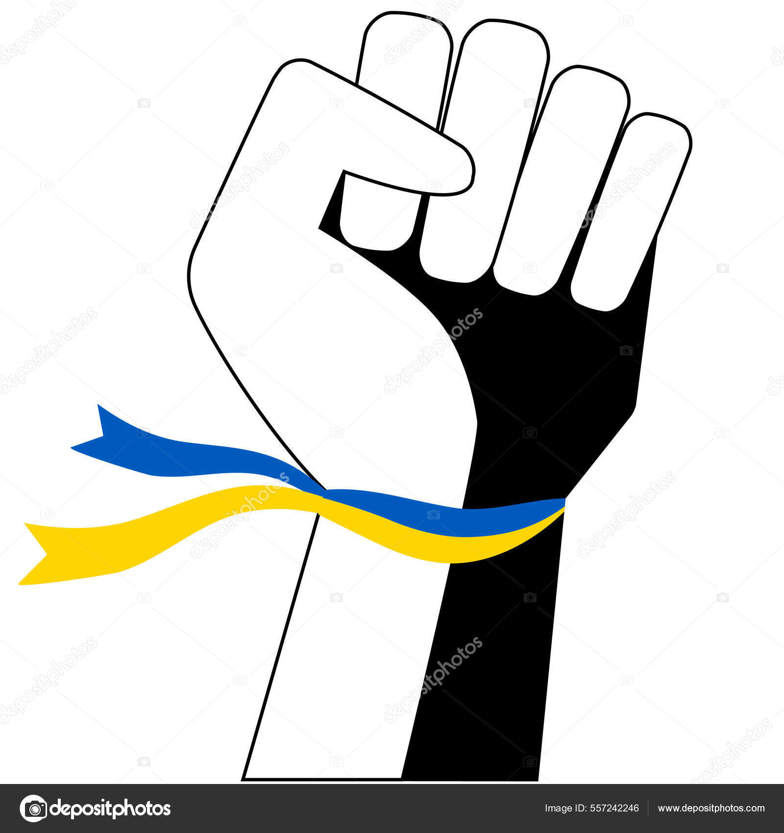Hand Clenched Fist Symbol Struggle Rights Freedoms Hand Ribbon Colors ...