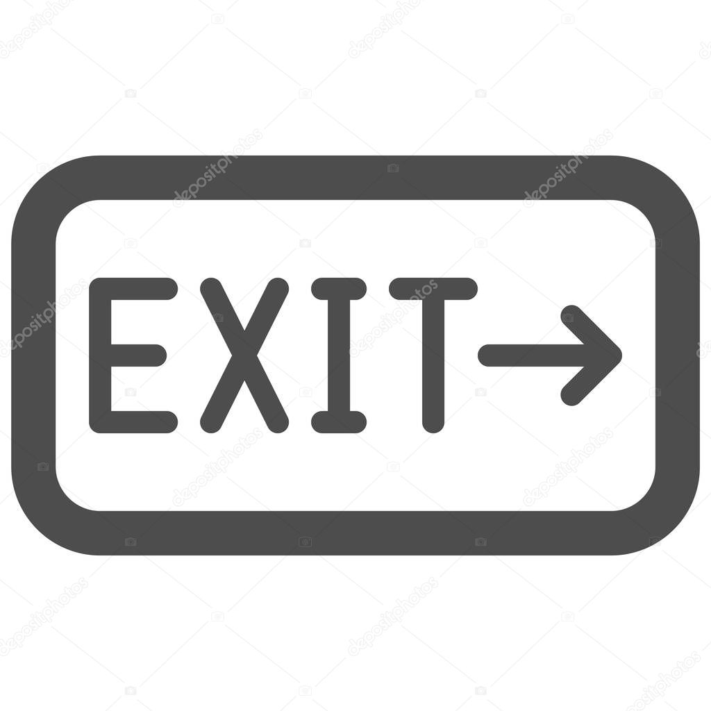 Icono de signo de salida, wayfinding signo vector ilustración 2022