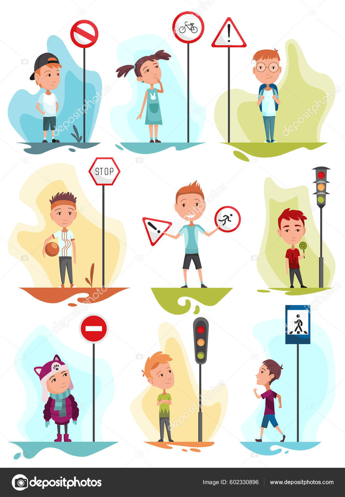 Kids Learning Road Signs Traffic Road Education School Kids Learning ...