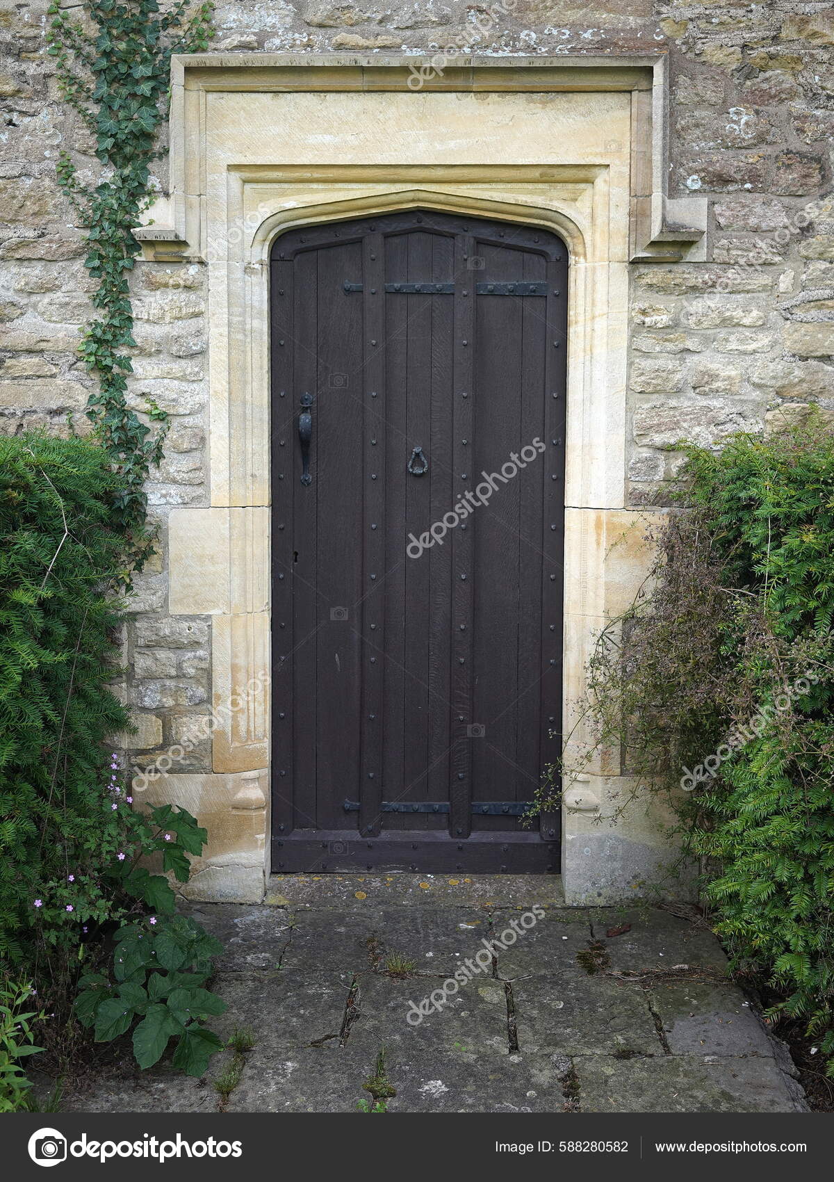 Front Door Beautiful Old House Street English City — Stock Photo ...