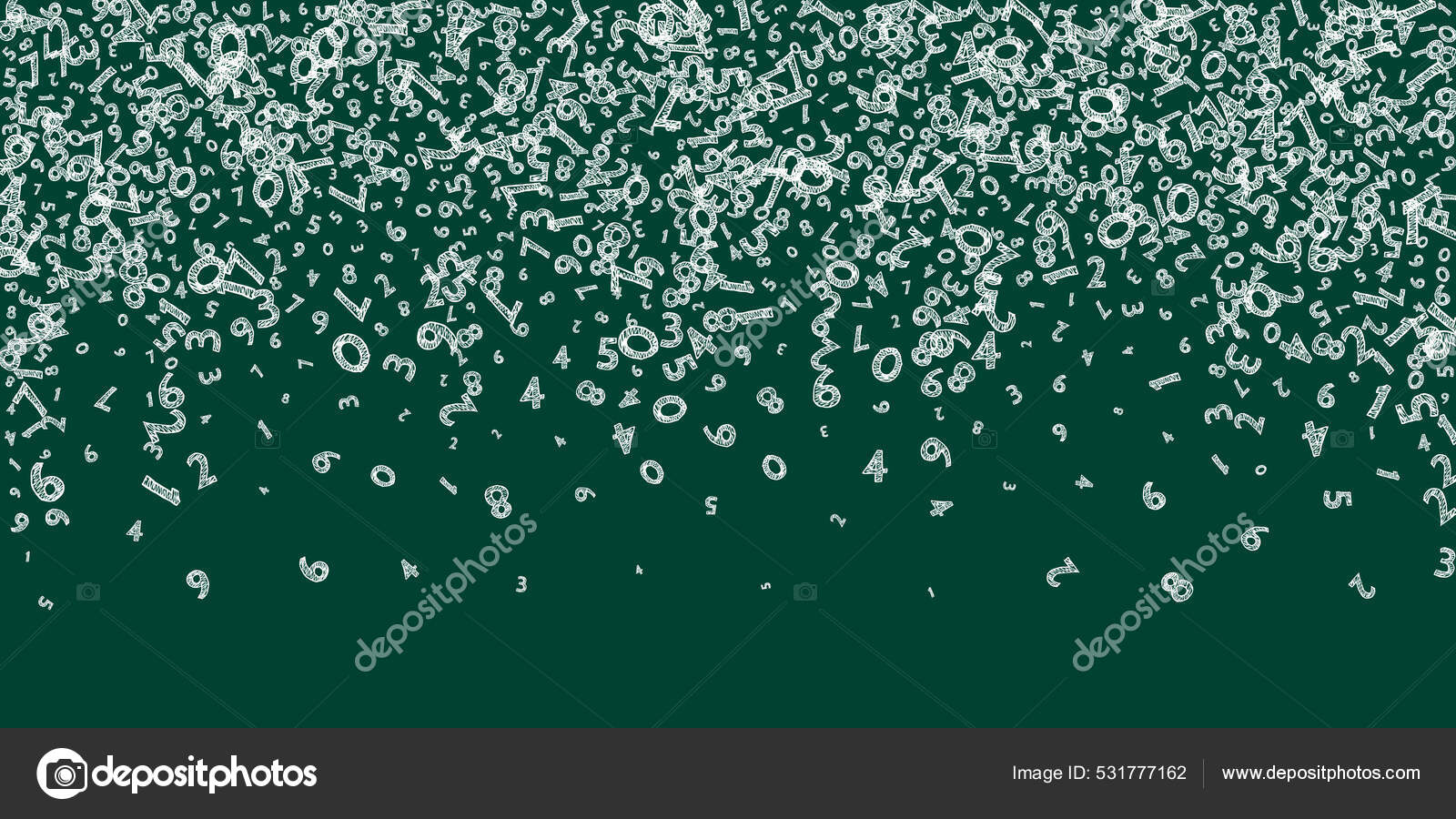 Falling Childish Chalk Numbers Math Study Concept Flying Digits Posh ...