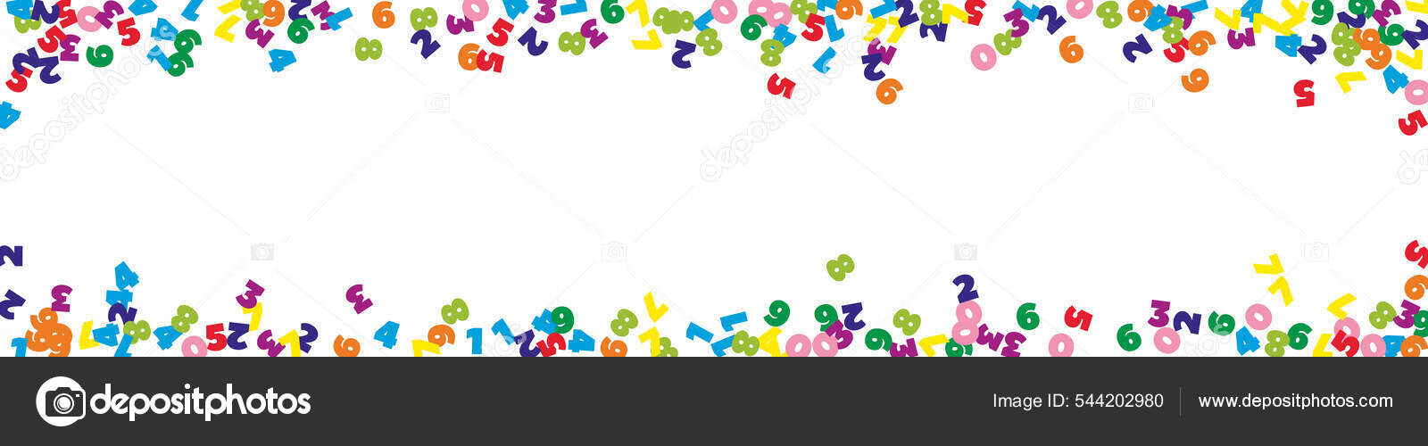 Cair Números Coloridos Conceito Estudo Matemática Com Dígitos Voadores ...
