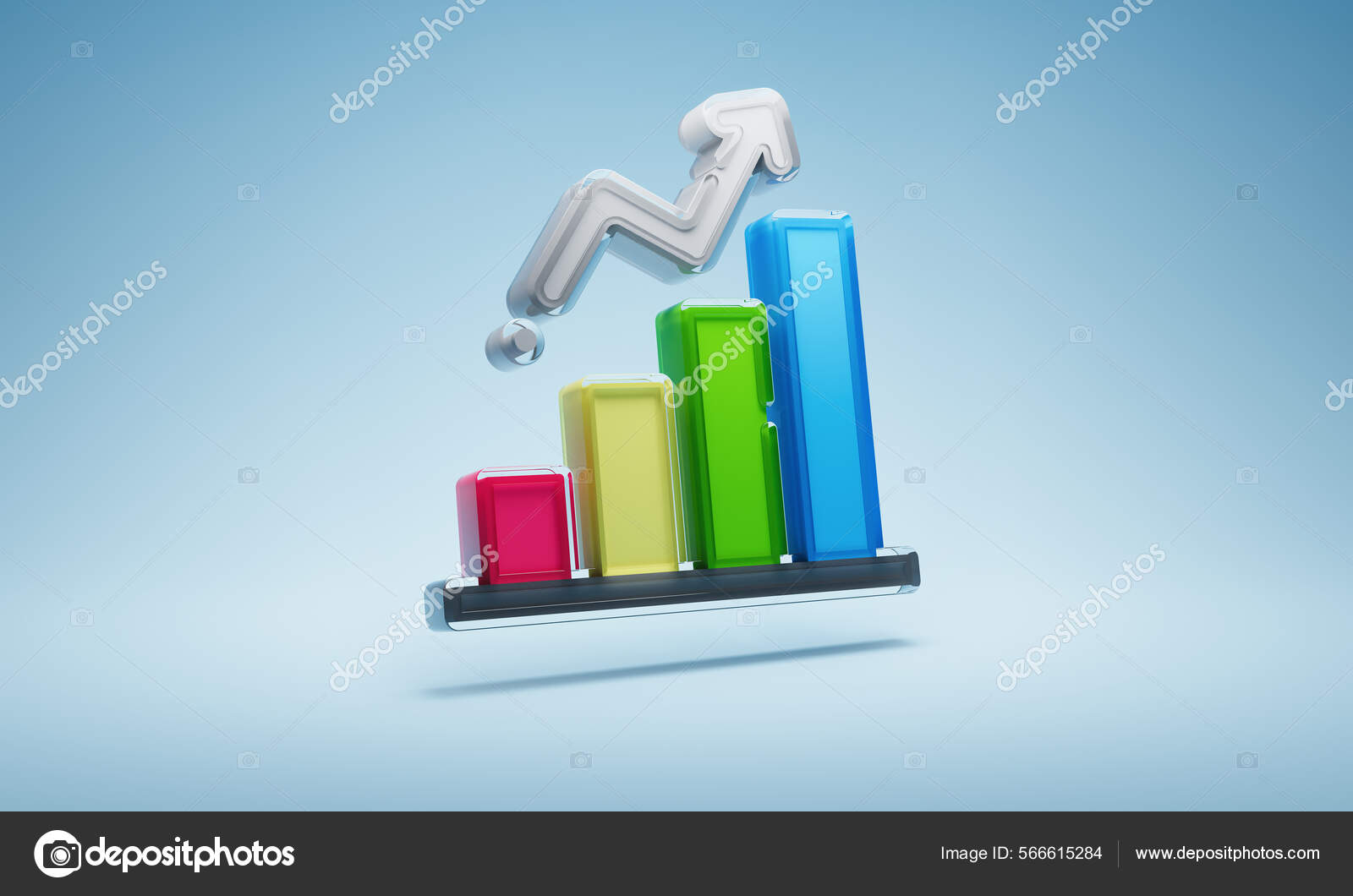 Glossy Design Simple Growth Chart Sign Rendering Stock Photo by ...