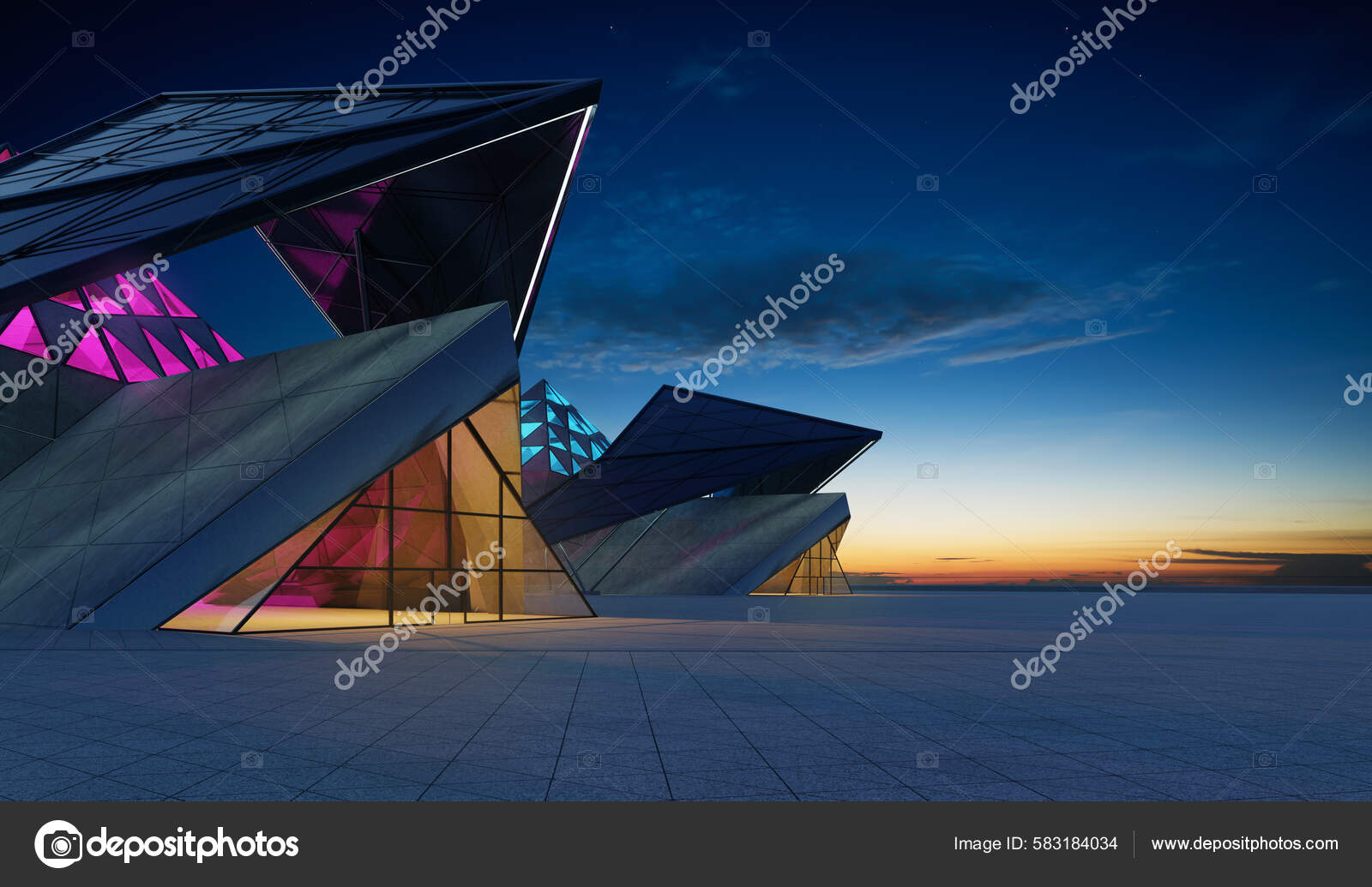 Contemporary Triangle Shape Design Modern Architecture Building ...