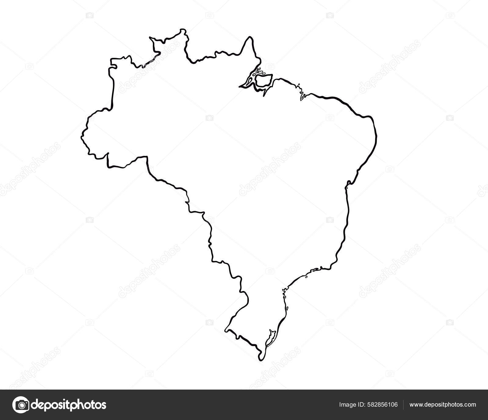 Brazil Hand Drawn Map Lllustration — Stock Photo © creuxnoir #582856106