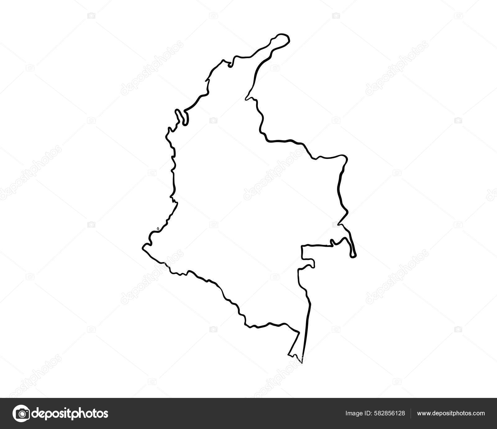 Colombia Hand Drawn Map Lllustration — Stock Photo © creuxnoir #582856128