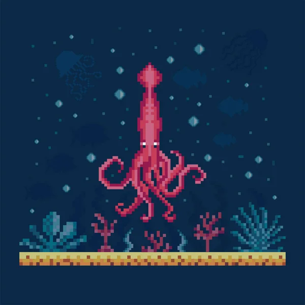 Squid pixel Vector Art Stock Images | Depositphotos