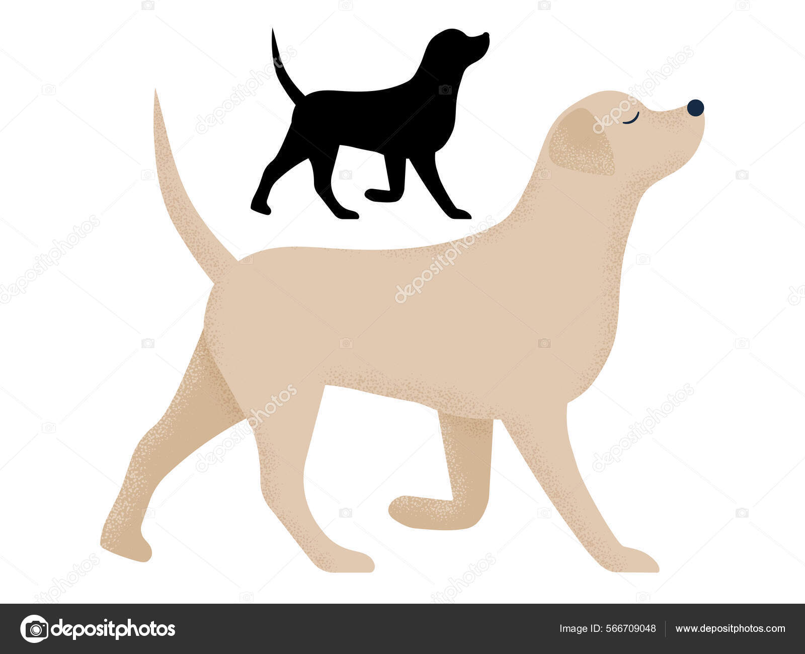 Perro Labrador Retriever en Dibujos Animados y Esquema Vector de stock ...