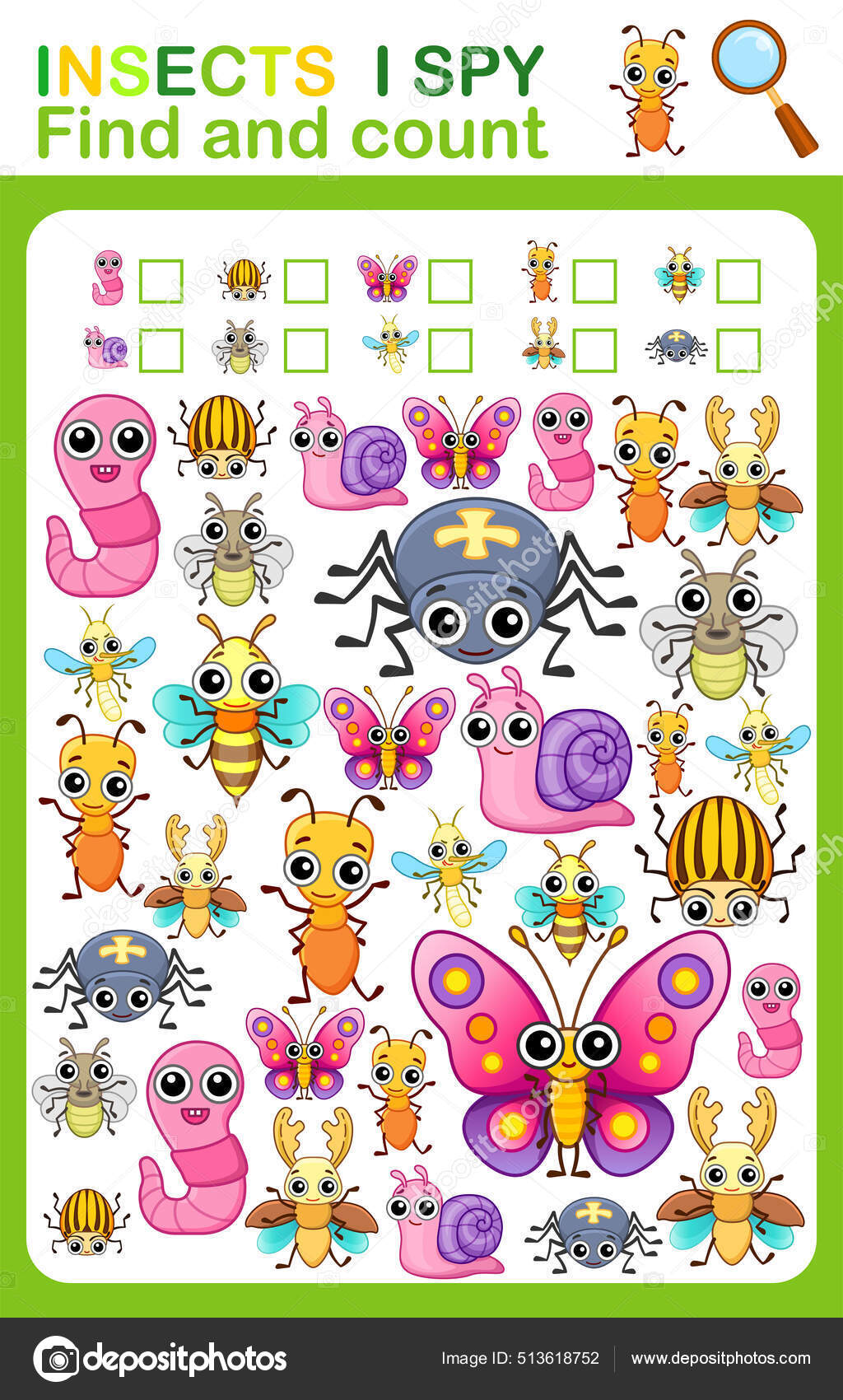 Hoja Trabajo Imprimible Para Jardín Infantes Preescolar Espío Contar ...