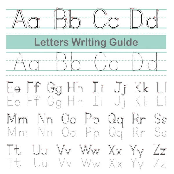 Letter Writing Guide Worksheet Tracing Letters Uppercase Lowercase ...