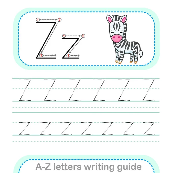Letter Writing Guide Worksheet Tracing Letters Uppercase Lowercase ...
