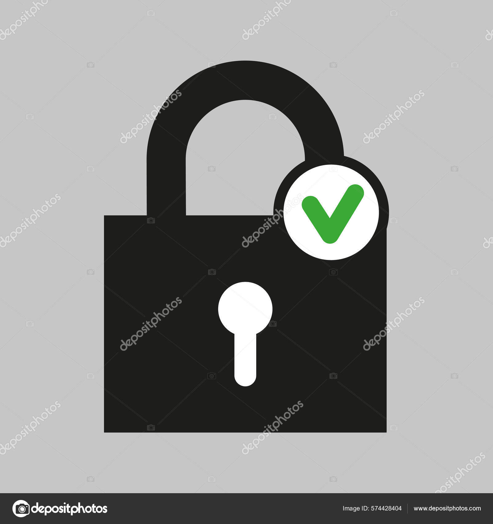 Logo Black Locked Unlocked Icon Isolated Flat Vector Illustration Stock ...