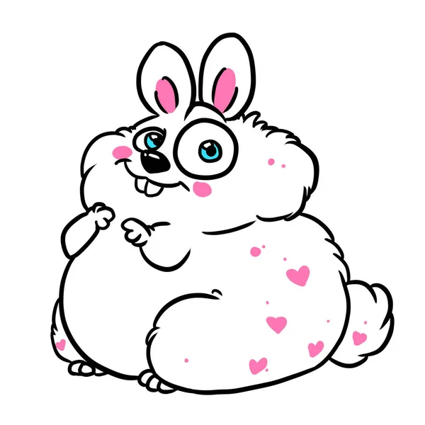 Fat Rabbit Cartoon Illustration Isolated Image Coloring Page — Stock ...