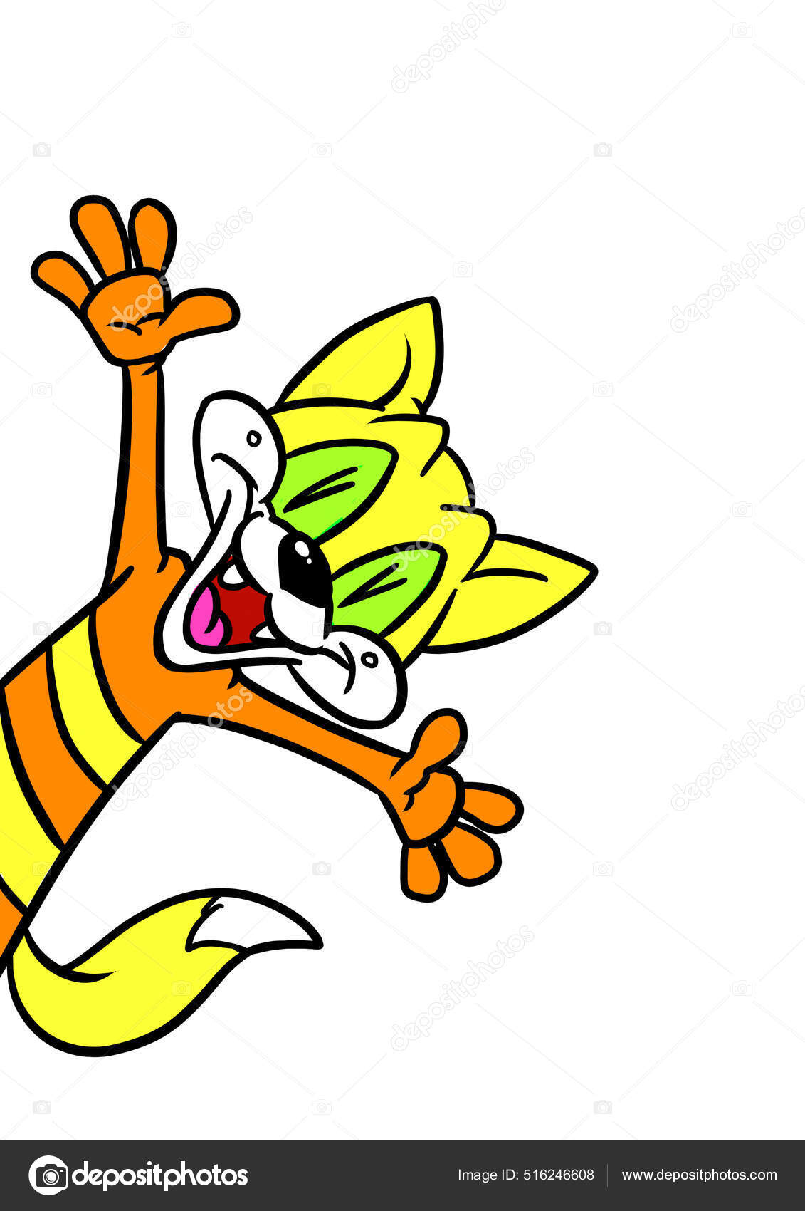 Cat Smile Happiness Illustration Character Cartoon Stock Illustration ...